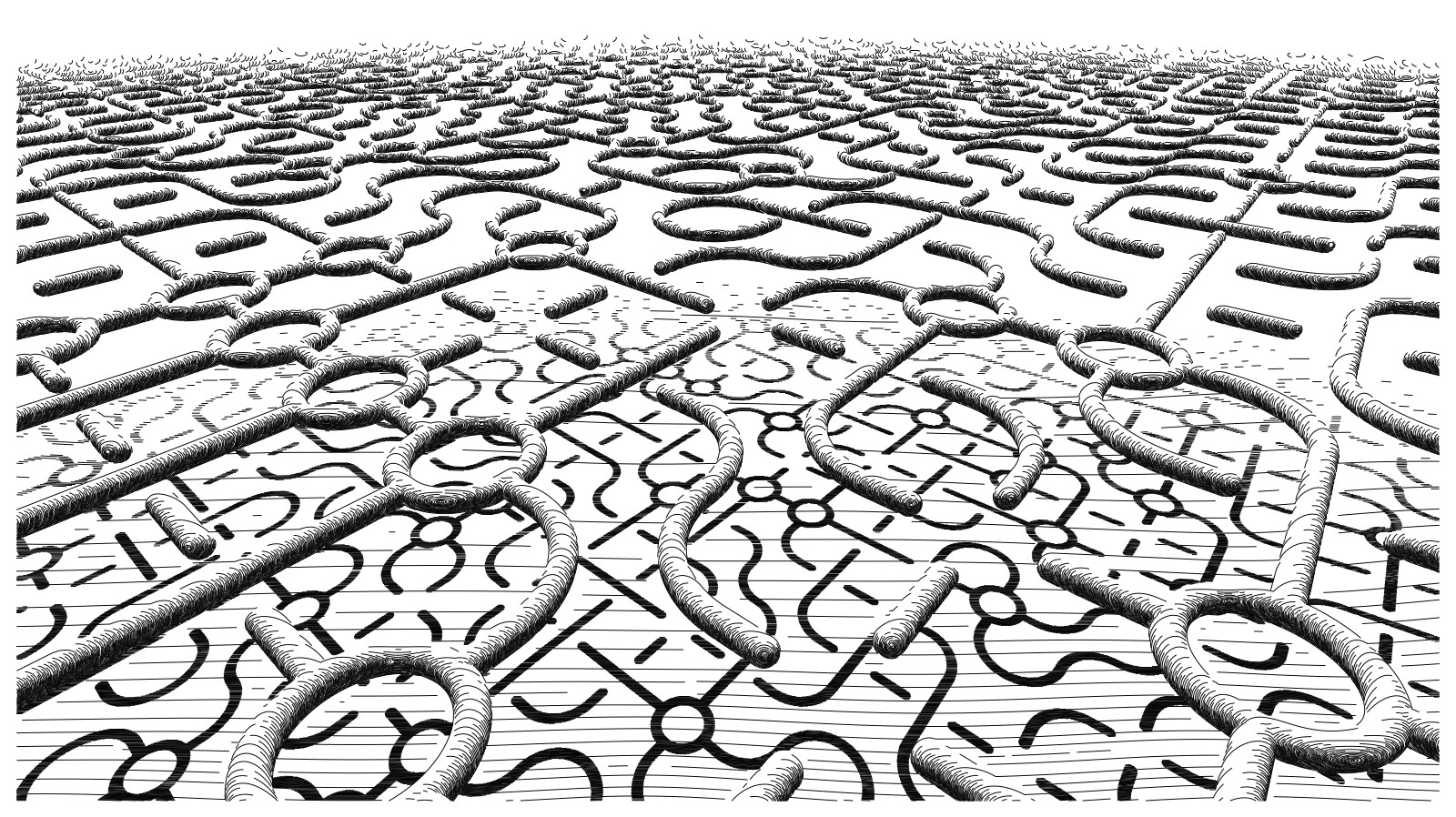 Rayhatching a Truchet tiling — fxhash